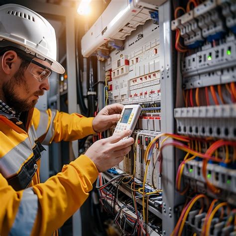 Electrical Engineer Using Digital Multimeter Premium Ai Generated Image