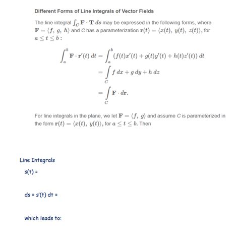 Answered Different Forms Of Line Integrals Of Bartleby