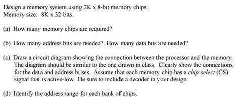 Solved Design A Memory System Using K Times Bit Memory Chegg Com