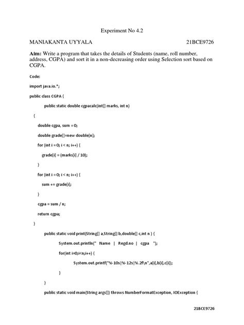 21bce9726 Experiment No 42 Pdf Computer Programming Software Engineering