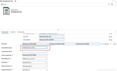 Azure How To Set Dynamic Add Content In Compression Type In Copy Activity Stack Overflow