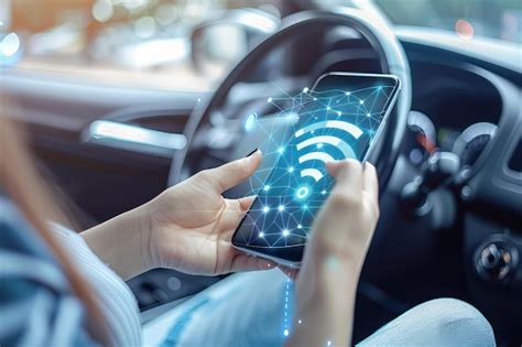 Using A Smartphone To Connect To A Cars Wifi Hotspot Premium Ai Generated Image