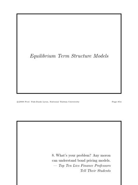 Equilibrium Term Structure Models Pdf Bonds Finance Volatility