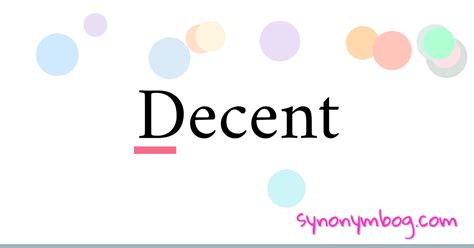 Synonym For Decent