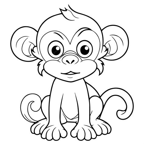 Scimmia Per Libro Da Colorare O Pagina Da Colorare Per Clipart