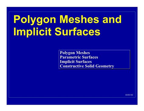 polygon meshes and implicit surfaces docslib
