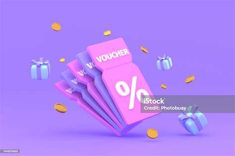 동전과 선물 상자가있는 백분율 기호가있는 할인 쿠폰 바우처 카드 캐쉬백 3차원 형태에 대한 스톡 사진 및 기타 이미지 3차원 형태 가격 개념 Istock