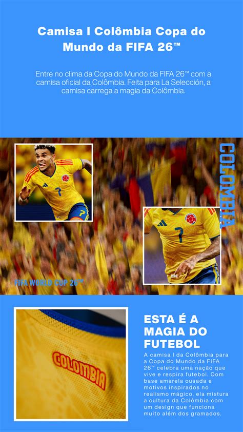 Camisa Colombia Jogador Copa Do Mundo 2026 Adidas