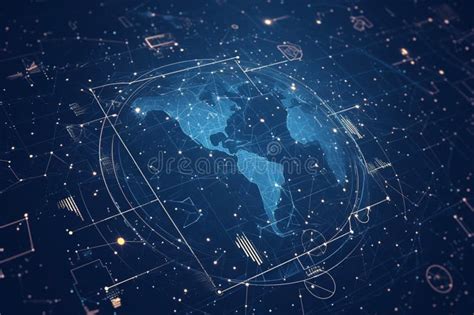 Connection And Cyber Security In Conceptual Futuristic Digital Data Background Stock