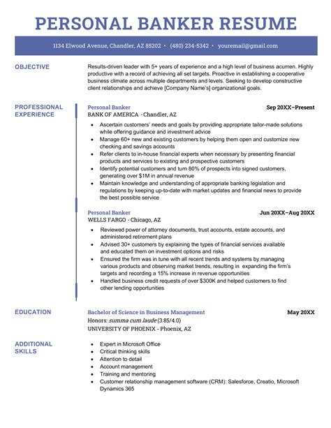 Banking Resume Objective Statement