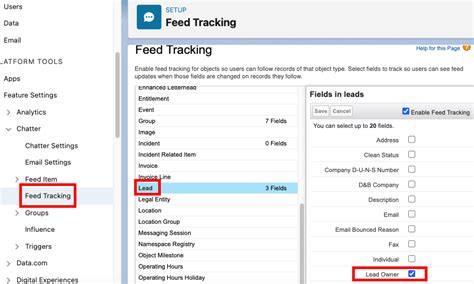 salesforce feed tracking to find whether lead was assigned via