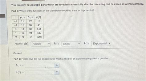 Solved This Problem Has Multiple Parts Which Are Revealed Chegg Com