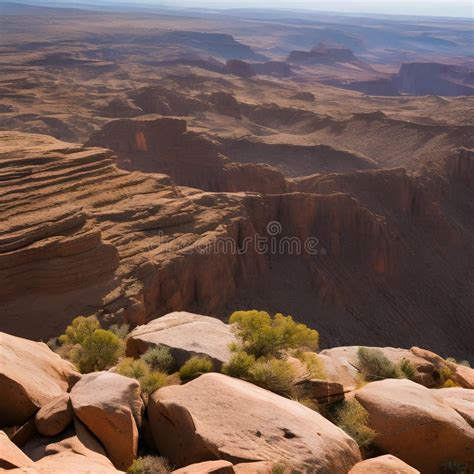 A Rough And Rocky Texture With Boulder Strewn Landscapes And Canyon Walls4 Generative Ai Stock