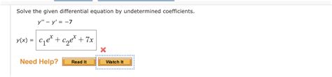 Solve The Given Differential Equation By Undetermined