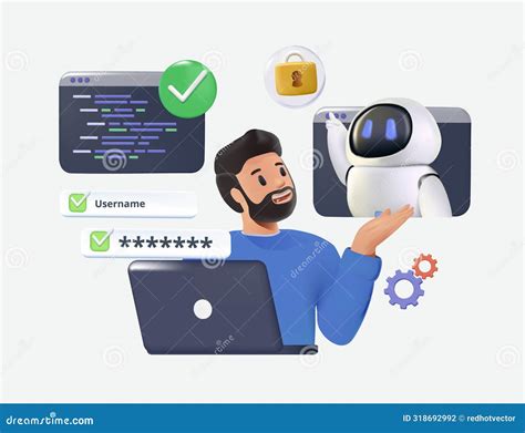 Maker Culture Concept A Man With A Robot Illustrates The Future Of