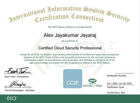 Alex Jayakumar Cissp Ccsp On Linkedin Ccsp Isc2 Cloudsecurity Informationsecurity