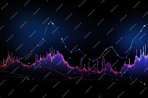 Premium Photo Abstract Glowing Financial Chart On Dark Background Stock Market Economy Trends