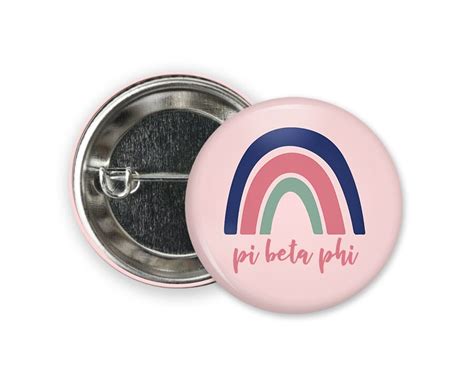 Piphi Pi Beta Phi Rainbow Button Single Sorority Pinback Etsy