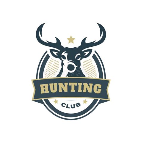 Deer Badge Emblem Hunting Trophy Logo Stock Vector Illustration Of