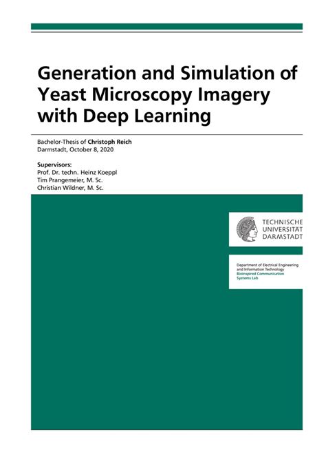 Generation And Simulation Of Yeast Microscopy Imagery With Deep Learning Deepai
