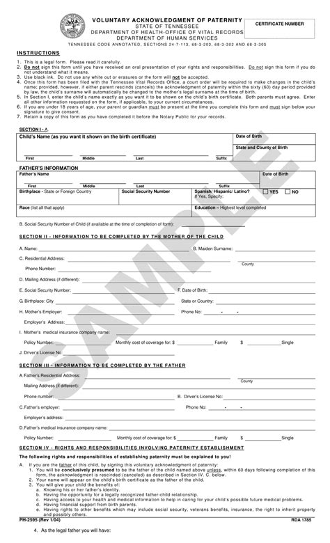 Acknowledge Of Paternity Form ≡ Fill Out Printable Pdf Forms Online