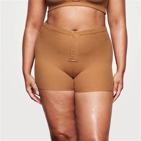 Skims Intimates And Sleepwear Skims Waffle Shorts Camel Womens 3x