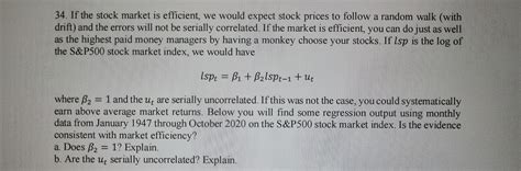Econometrics Question Please Only Answer This Chegg