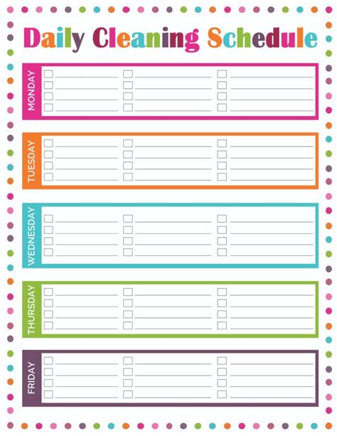 2 Daily Cleaning Schedule Printables