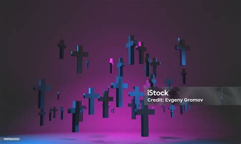 기독교 개념 십자가 그룹의 공중 부양 3d 렌더링 교회에 대한 스톡 사진 및 기타 이미지 교회 아픔 Cult Istock