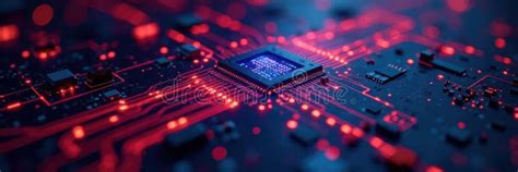 Abstract Glowing Circuit Board Digital Nodes Pattern Universe High Tech