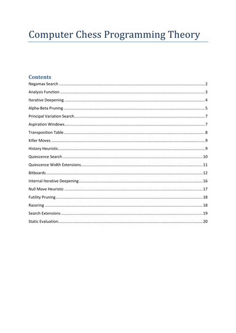 Pdf Computer Chess Programming Theory Dokumentips