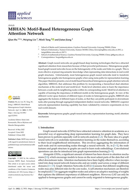 Pdf Mbhan Motif Based Heterogeneous Graph Attention Network
