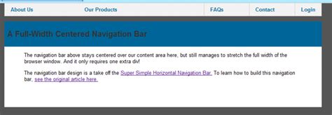 Css Full Width Horizontal Nav Bar With Evenly Spaced Items Stack