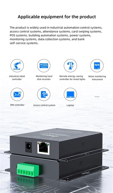 DTECH Industrial Serial Device 10 100M RS422 485 To TCP IP RJ45 Ethernet Converter Server