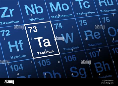 Tantalum On Periodic Table Of The Elements Element Symbol Ta Stock