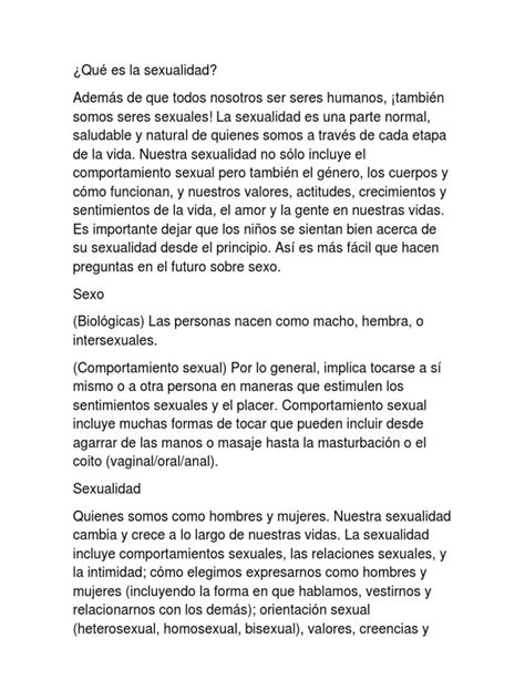 Qué Es La Sexualidad Pdf La Sexualidad Humana Sexualidad