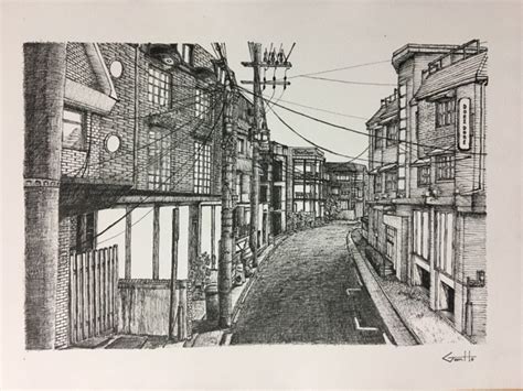 평범한 직장인의 어반스케치 서울 신사동 가로수길 카페거리 골목길 편 취미 드로잉 펜드로잉 손그림 여행드로잉 여행스케치