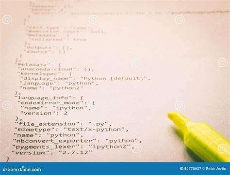 Programming Language Python On Paper Stock Image Image Of Java Close