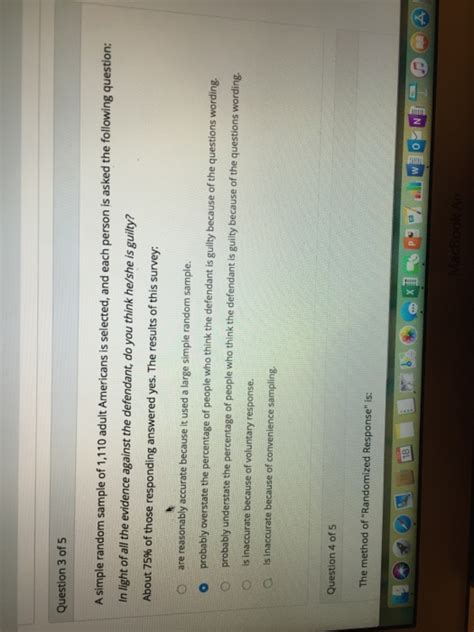 Solved Question 3 Of 5 A Simple Random Sample Of 1110 Adult