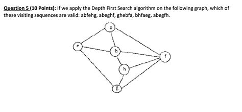 Solved Question 5 10 Points If We Apply The Depth First