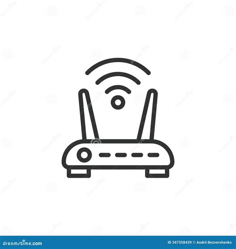 Wi Fi Router 2 Antennas Icon In Line Design Wi Fi Router Antennas Network Internet Signal