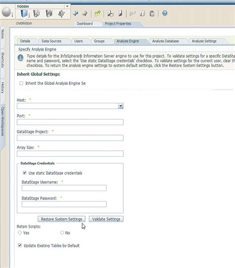 Infosphere Information Analyzer Unable To Run Column Analysis Or Data Rule But Can Validate