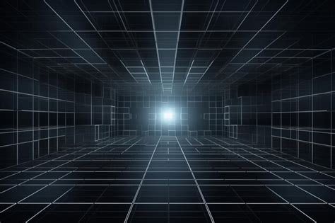 Premium Photo Immersive 3d Wireframe Grid Room Background Ar 32 Experience