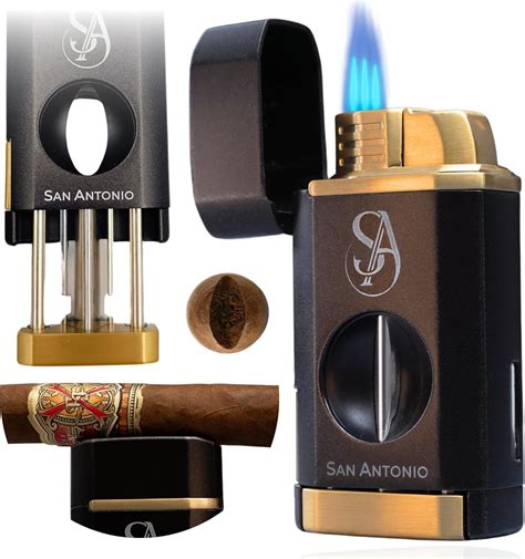 San Antonio Triple Flame Torch Cigar Lighter With Cutter