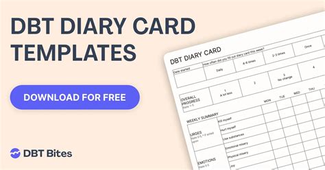 Dbt Diary Card Templates Download And Print For Free