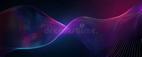 Abstract Dark Background With Colorful Flowing Lines Creating A Dynamic Wave Pattern Stock Image