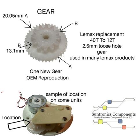 Lemax Reproduction Replacement T To T Mm Hole Gear K WCNT Happy Holidays Parts