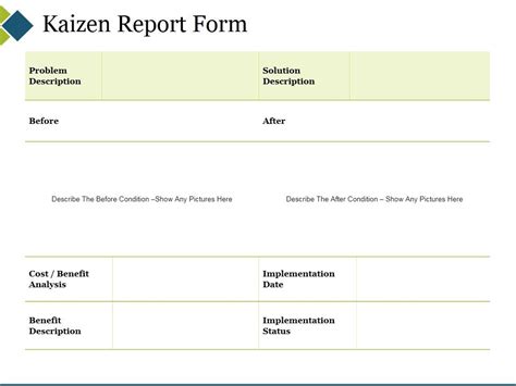 Kaizen Report Form Ppt Powerpoint Presentation Gallery Rules