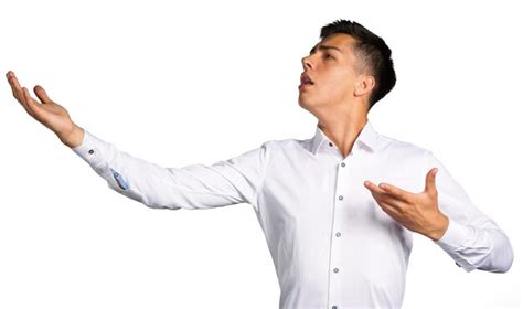 Premium Photo Man Pointing Showing Copy Space