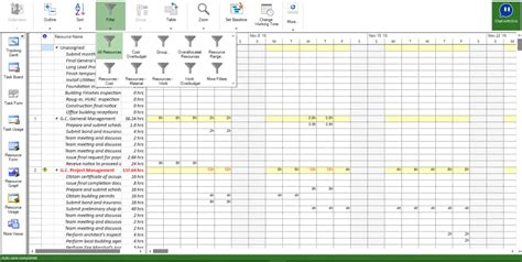 Resource Usage Project Plan 365